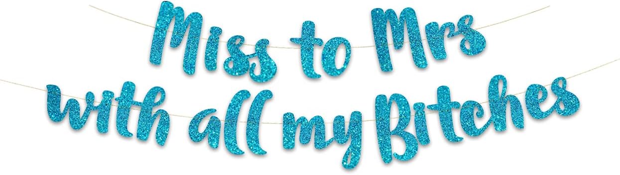 Amazon.com: Pre-Strung Miss to Mrs Classy & Sassy Bachelorette Teal ...