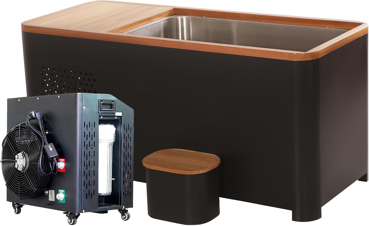 Amocane Cedar Cold Plunge Ice Bath Tub with 1.5HP Water Chiller for ...