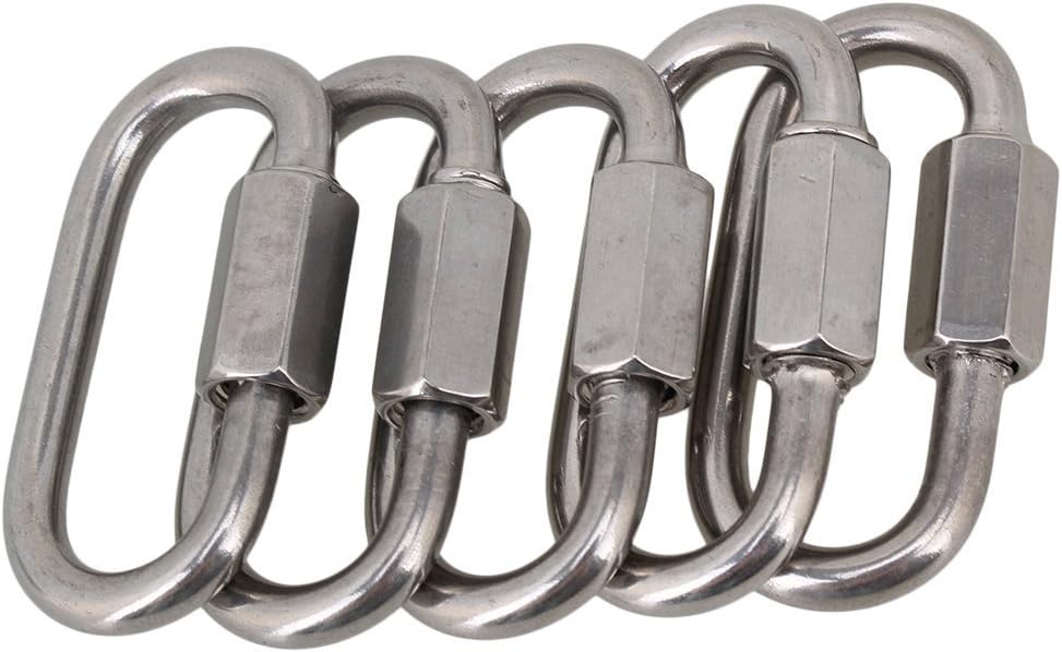 Silver Multifunctional 304 Stainless Steel Screwgate Carabiner Quick ...