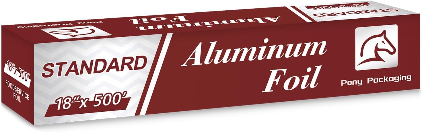 Amazon.com: Aluminum Foil Standard 18 in x 500 ft, Pony Packaging Food ...
