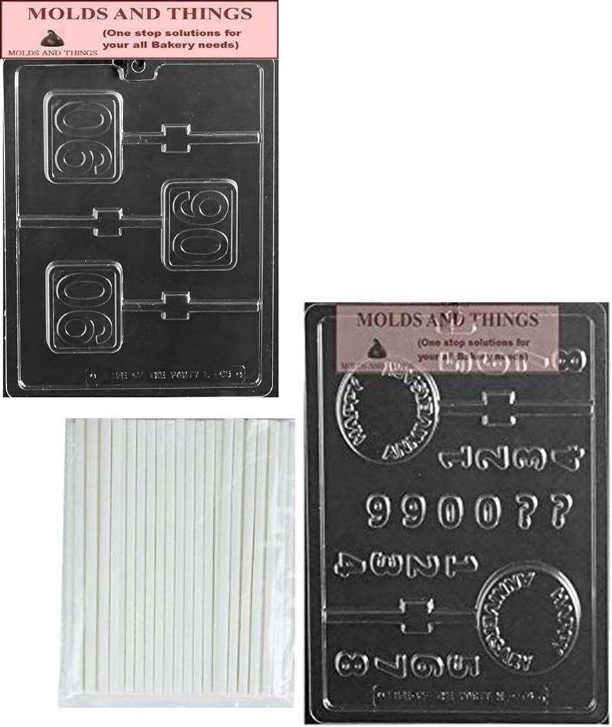 Amazon.com: Number 90 Plain Lolly Chocolate candy mold, Happy ...