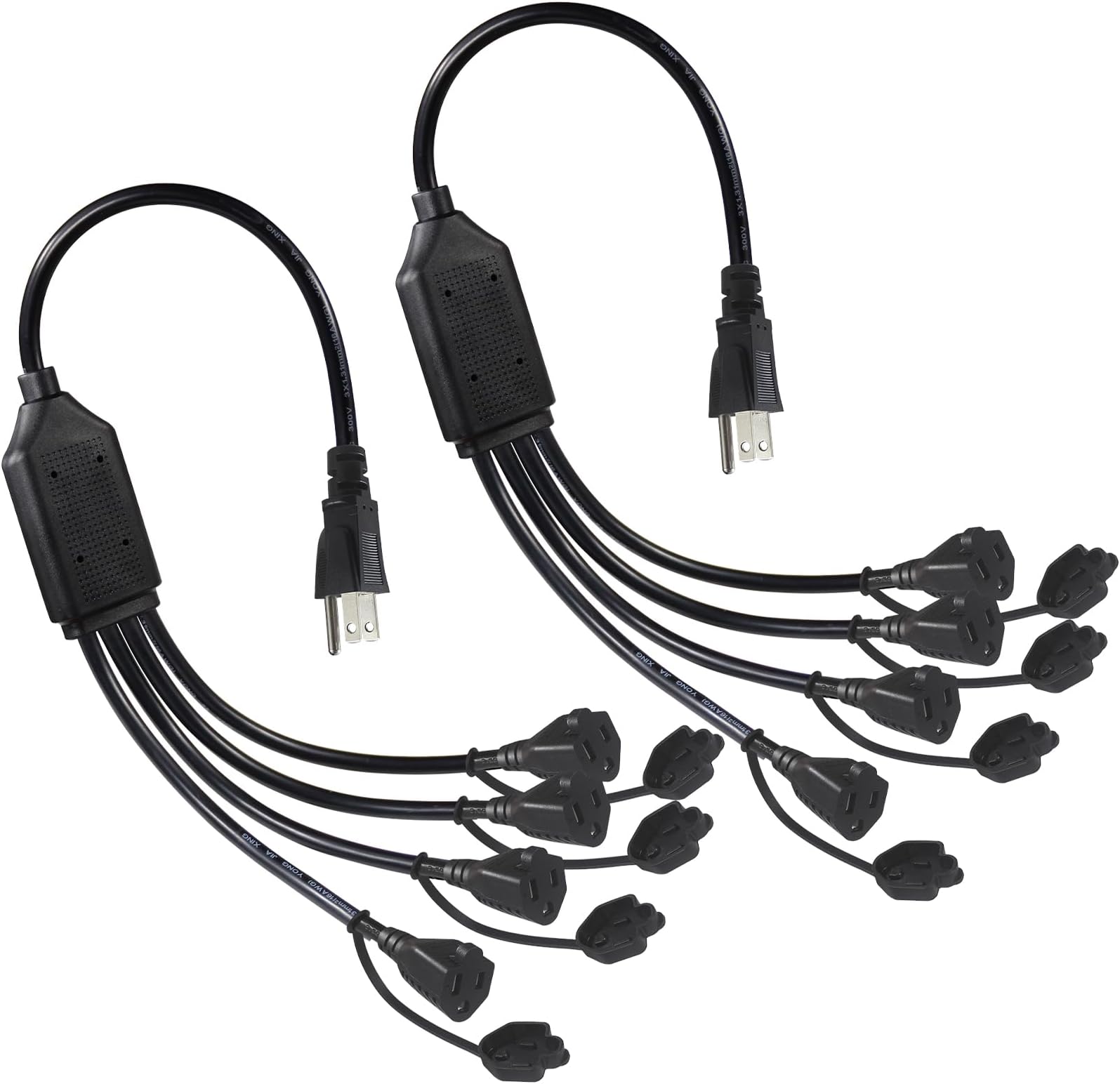 Amazon.com: 4 Way Power Splitter Pack of 5-1 to 4 Extension Cord ...