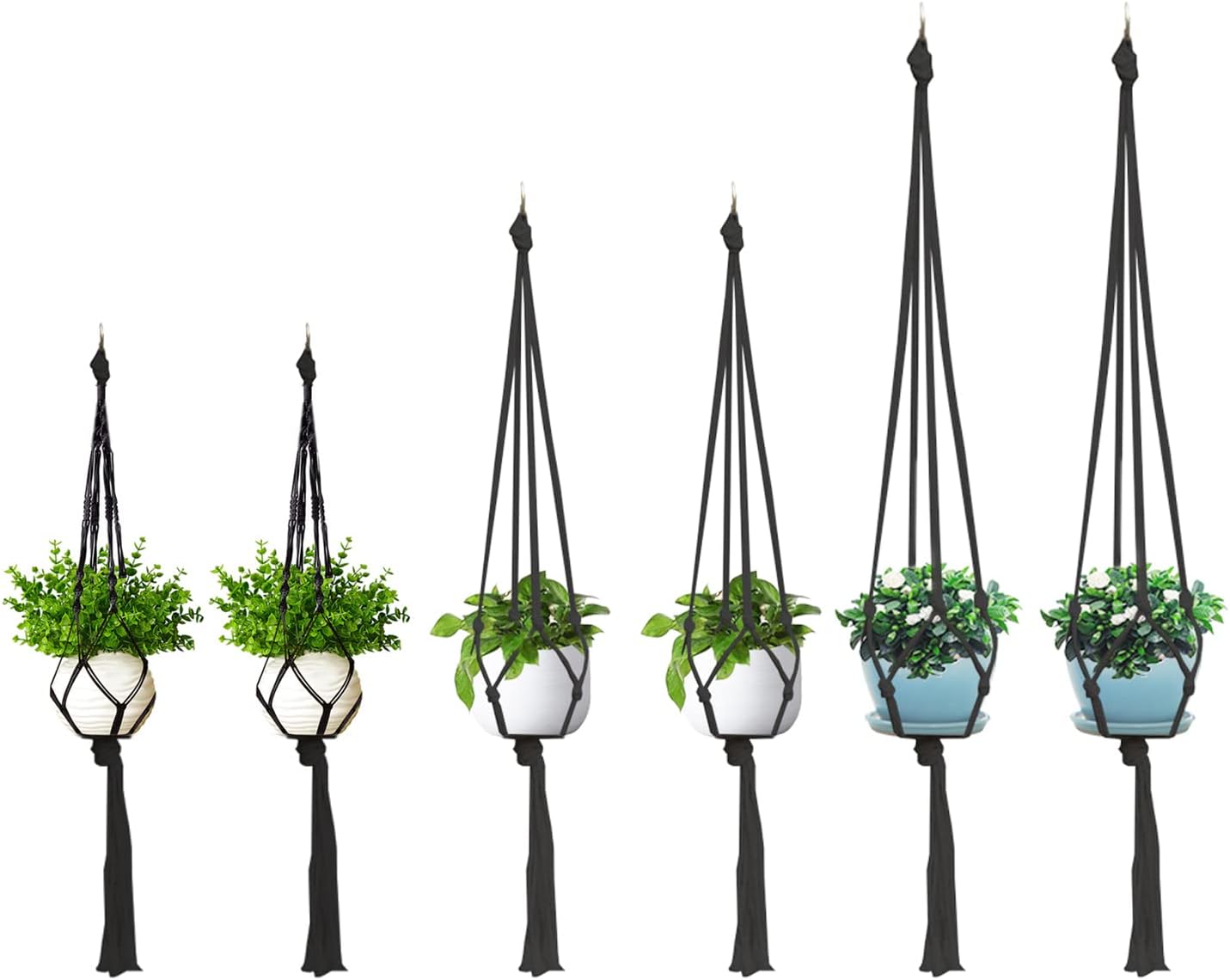BELLE VOUS Ceramic Hanging Planter with 4 Pots - Dangling Succulent ...