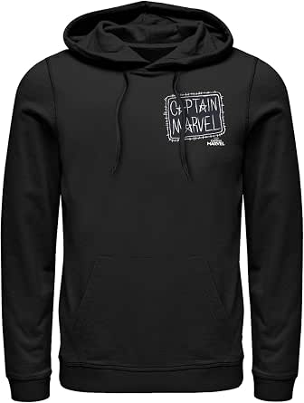Amazon.com: Marvel Men's Captain Crayon Patch Logo Pull Over Hoodie ...
