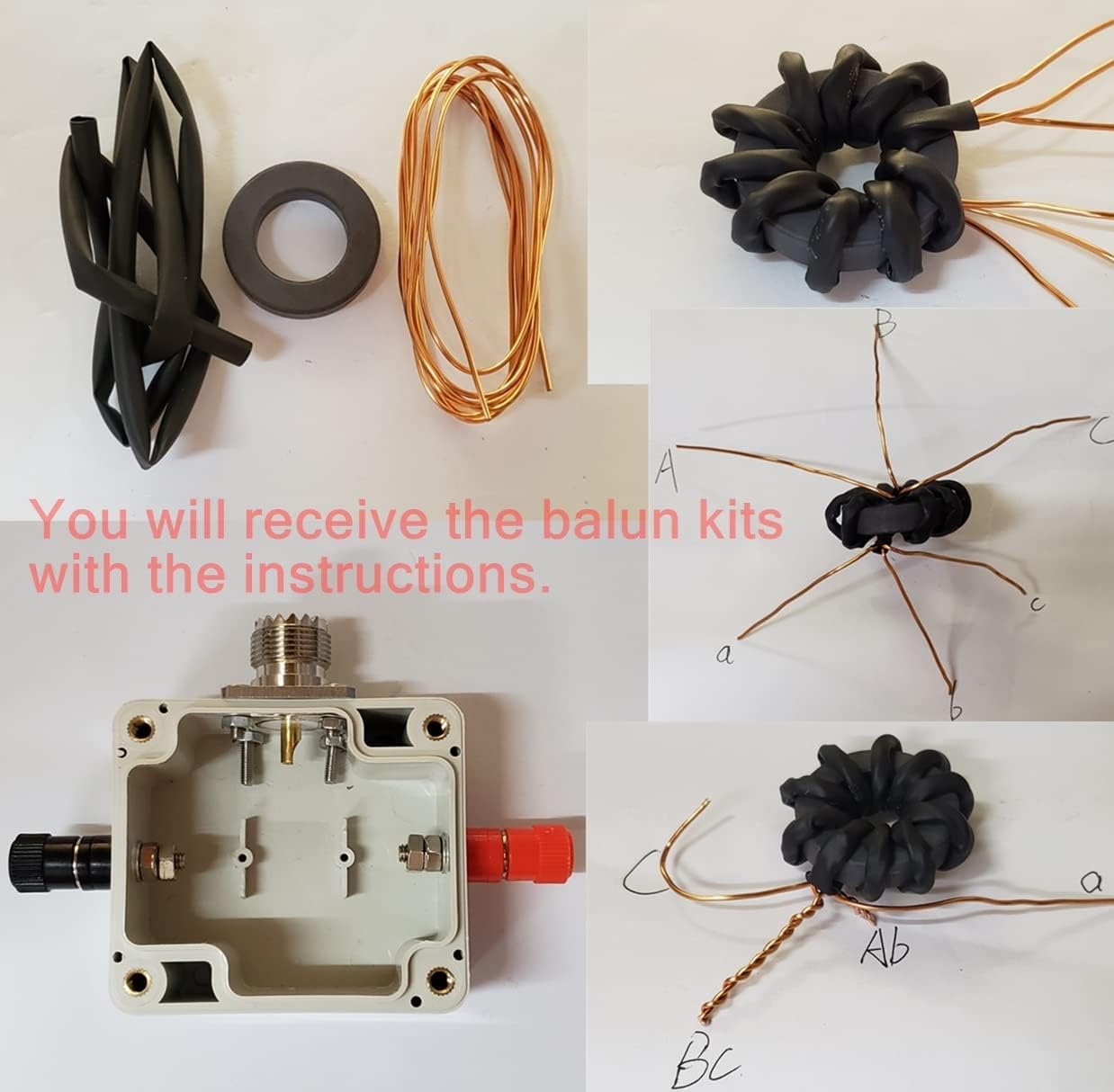 Balun Unun Kits de bricolaje para antena de onda corta HAM Band1-30Mhz ...