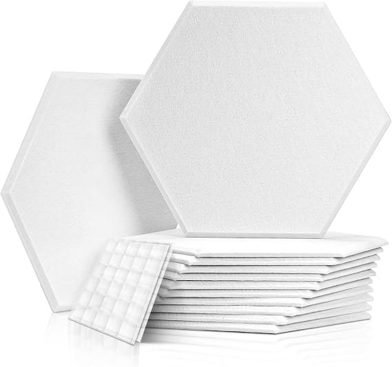 Hexagon akustiska paneler med klistermärke, 30x35x0.9cm ...