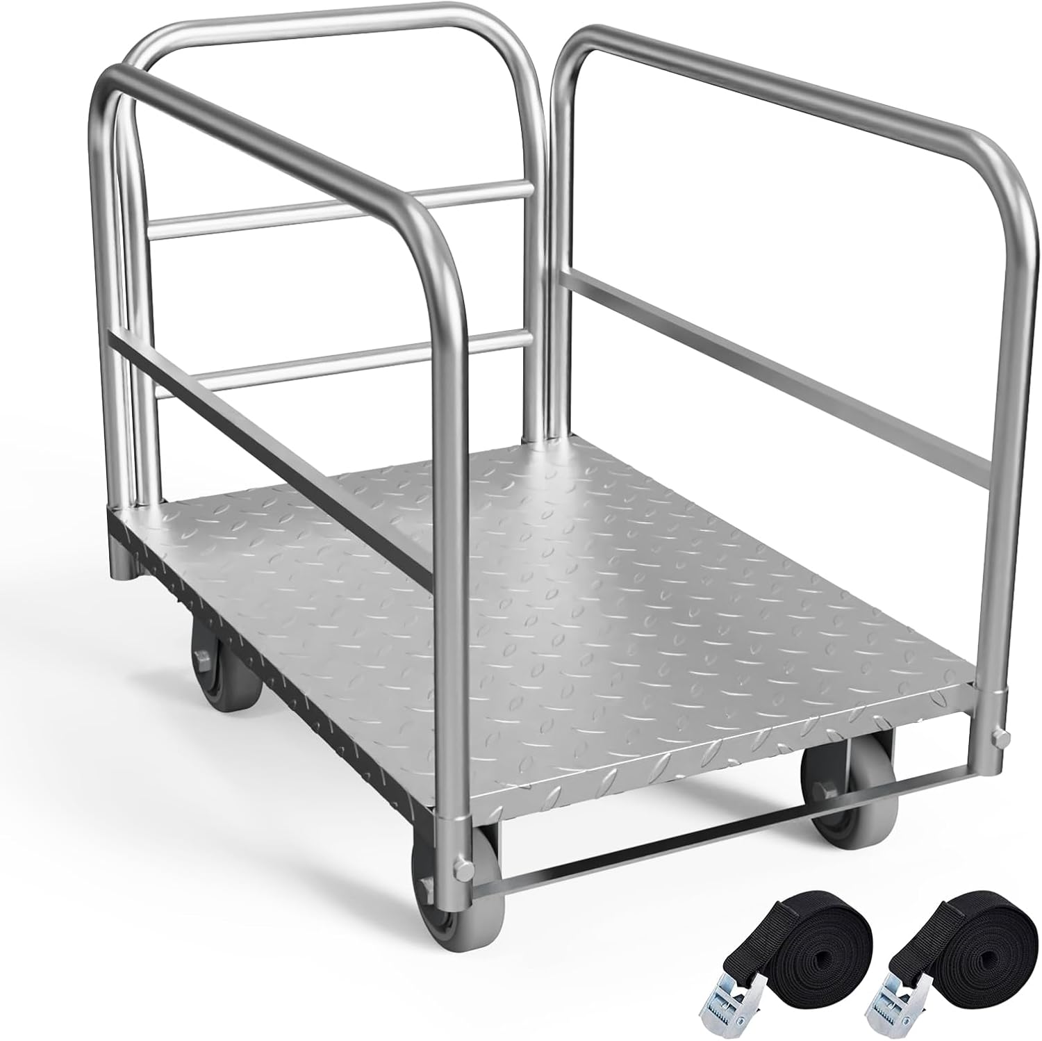 Amazon.com: Panel Cart, Heavy Duty Flatbed Cart with Handlebar and 5In ...