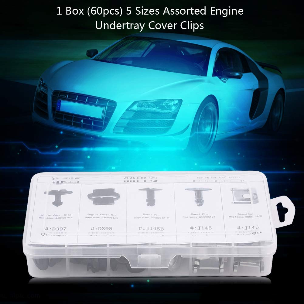 Snapklik.com : Engine Undertray Cover Clips, 60Pcs 5 Types Complete ...