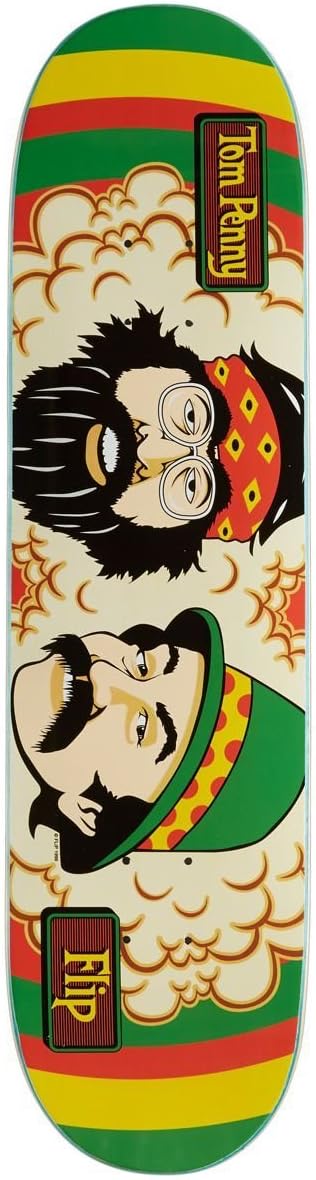Amazon.com : Flip Penny Cheech And Chong Skateboard Deck - Rasta - 8.00 ...