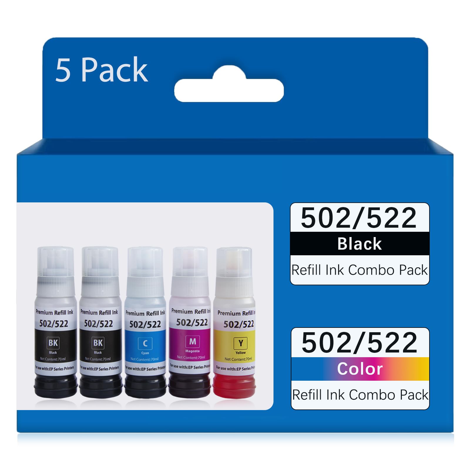 Amazon.com: 502 522 Refill Ink Bottles Compatible for Epson 502 T502 ...