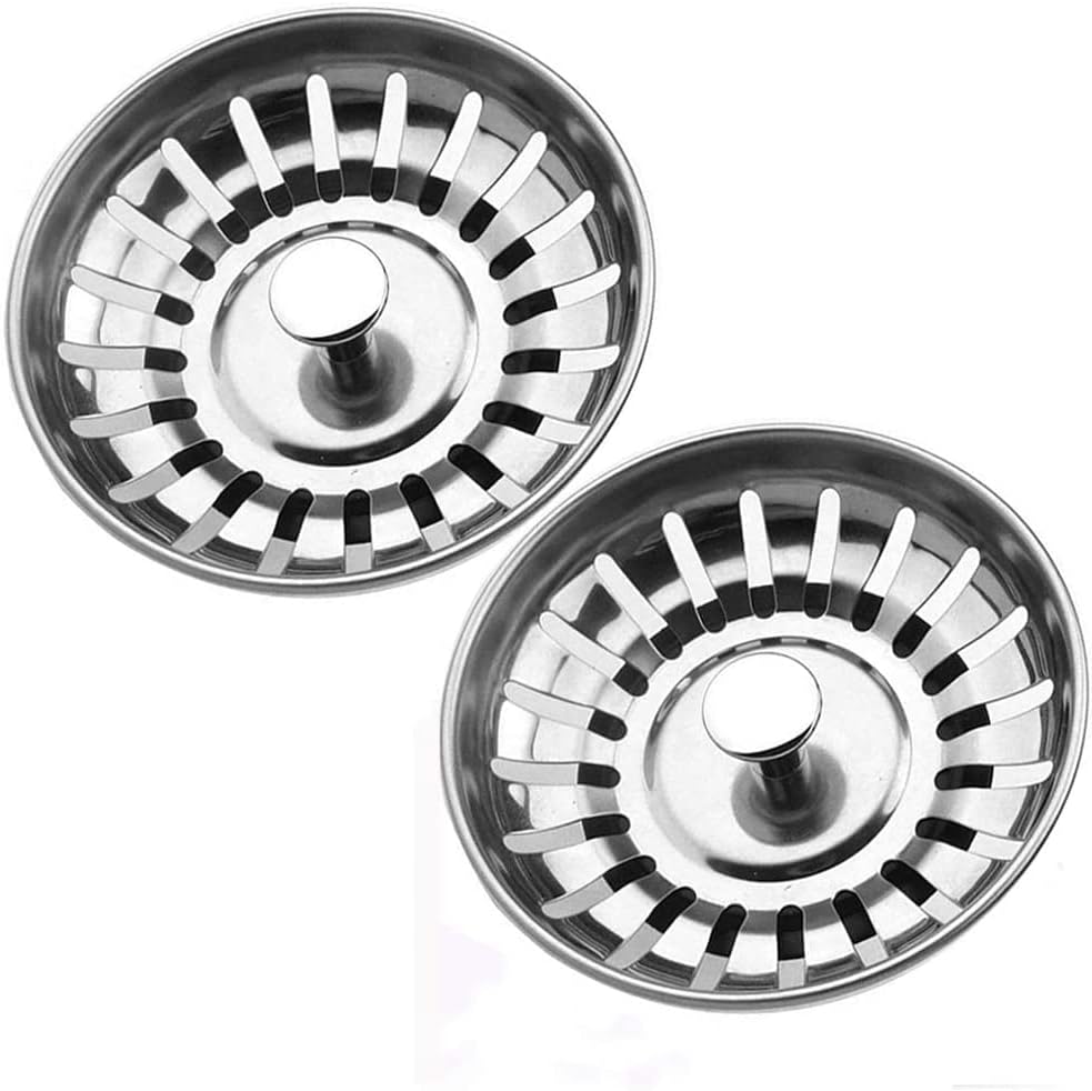 2 Pack Kitchen Sink Strainer Plug, 304 Stainless Steel Kitchen Sink ...