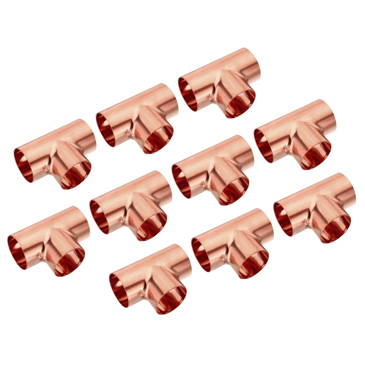 MECCANIXITY Tee Copper Fitting 3 Way Welding Joint 2 Inch ID for HVAC ...
