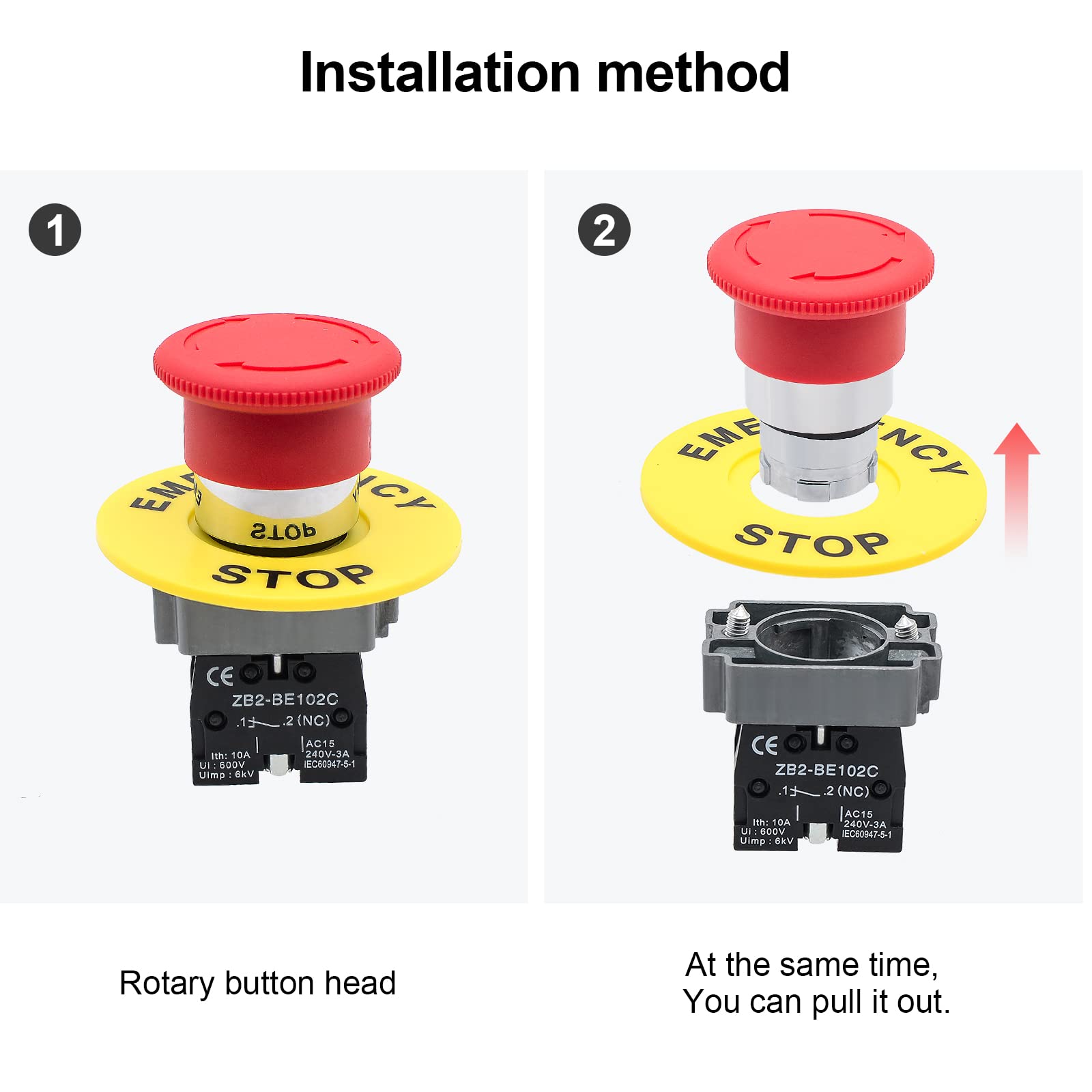 Snapklik.com : OELFFOW 1Pack Red Mushroom Head Emergency Stop Push ...