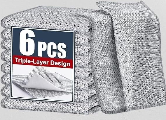 Shopfleet6 Pcs Steel Mesh Dish Wash Cloth | Mesh Wire Cloth ...