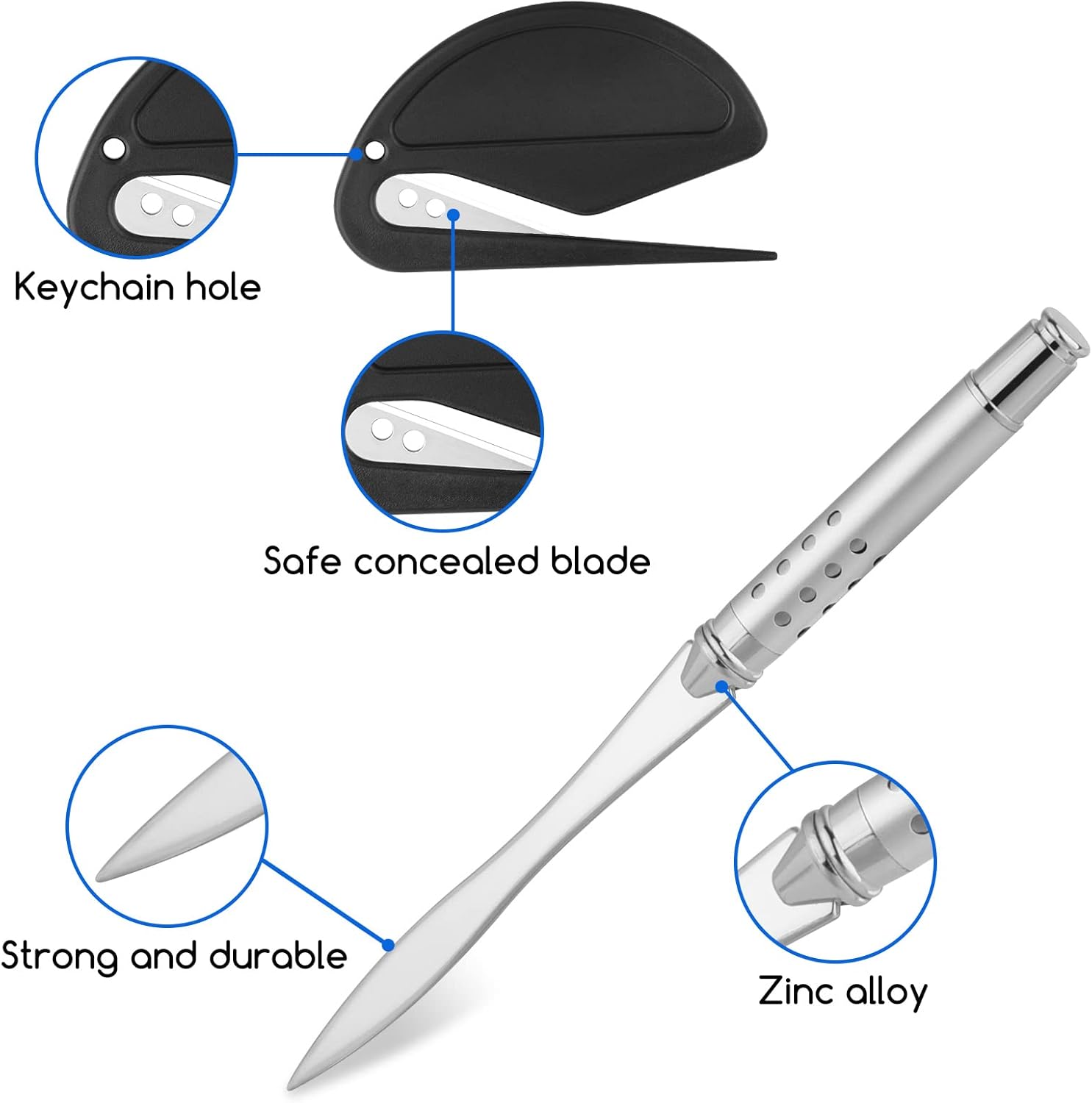 ASTARON 4 Pcs Letter Opener Set,Metal Letter Opener Envelope Slitter ...