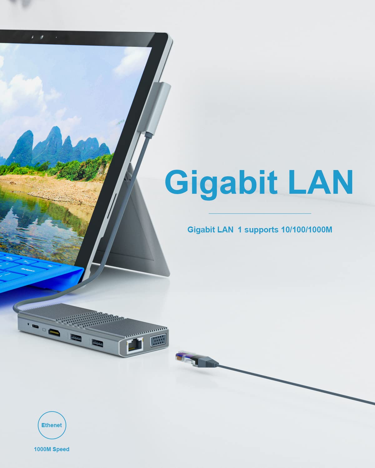 HYRTA USB C Dock for Surface Pro 7, 11 in 2 Surface Pro 7 USB C Docking ...