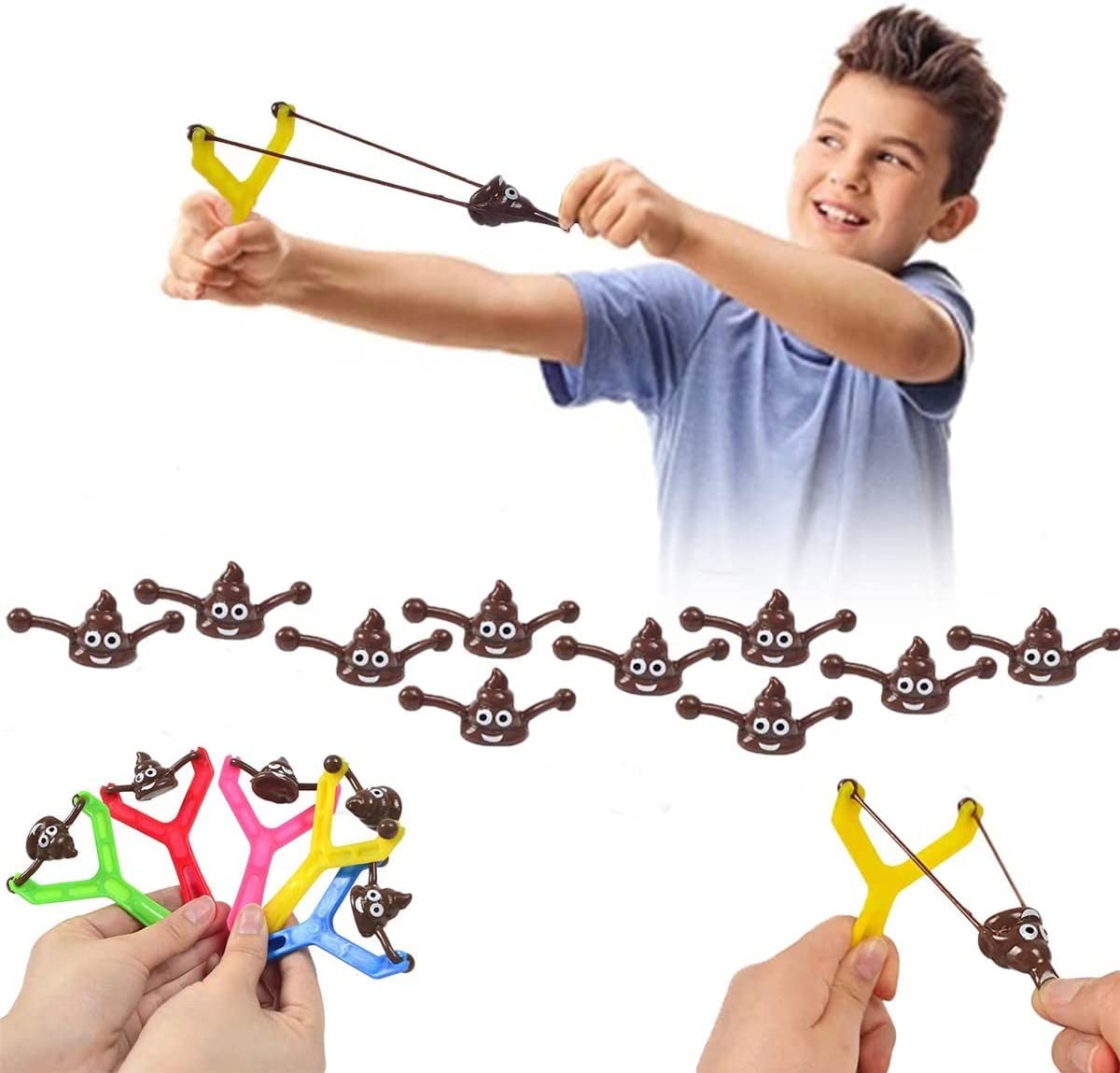 Buy Funny Catapult Poo Sling, Smiley Poop Sling Toy, Mini Tricky Funny ...