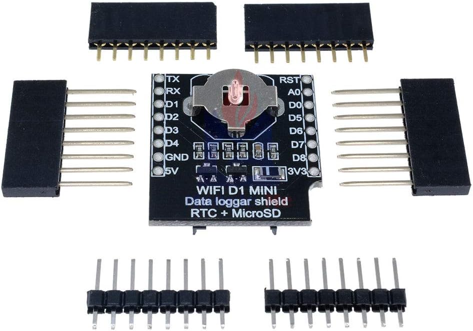 Amazon.com: Micro SD Wemos D1 Mini Data Logger Shield + RTC DS1307 ...