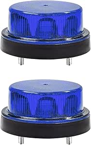 ZHHXYanh 2Pcs LED Round Strobe Warning Light 12-24V Blue Beacon ...