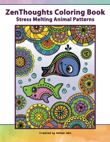 Amazon.com: Zenthoughts Adult Coloring: Stress Melting Animal Patterns ...