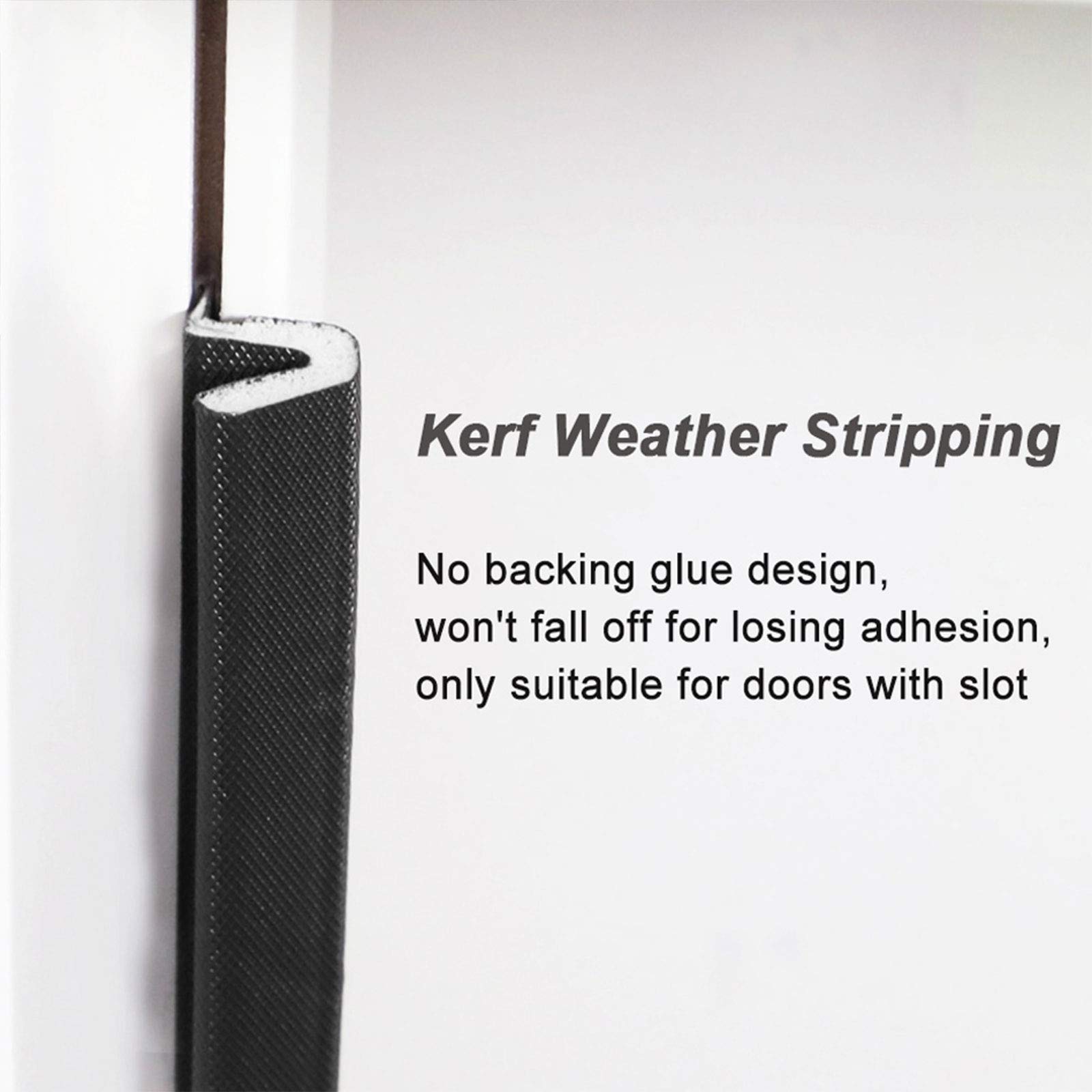 fowong Black Weather Stripping V Strip - 1 Set, 9/16" W X 84" L X 3 Pcs ...