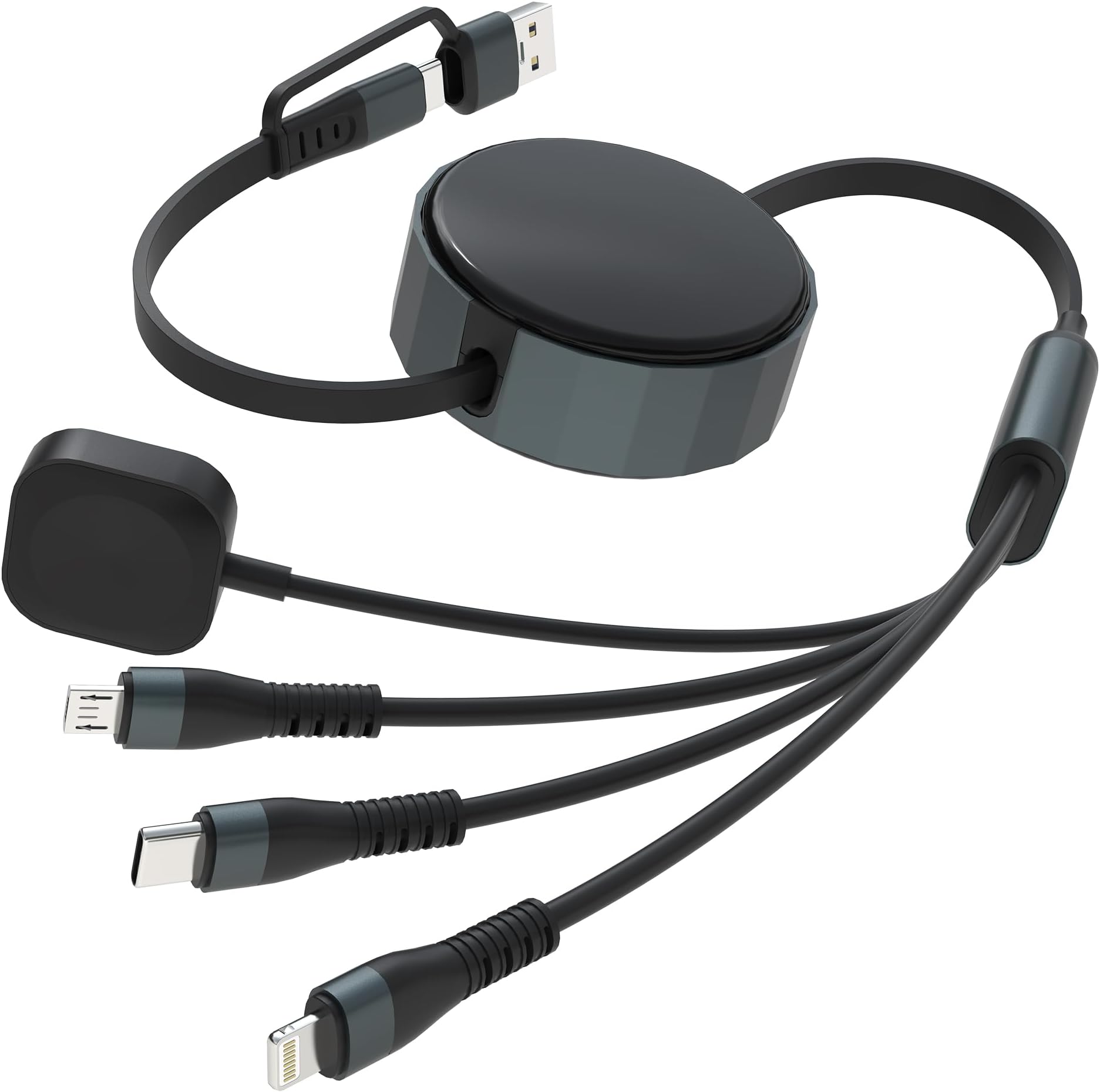 Amazon.com: Retractable Multi Charger for Apple Watch - 100W 4-in-1 Retractable Charging Cable ...