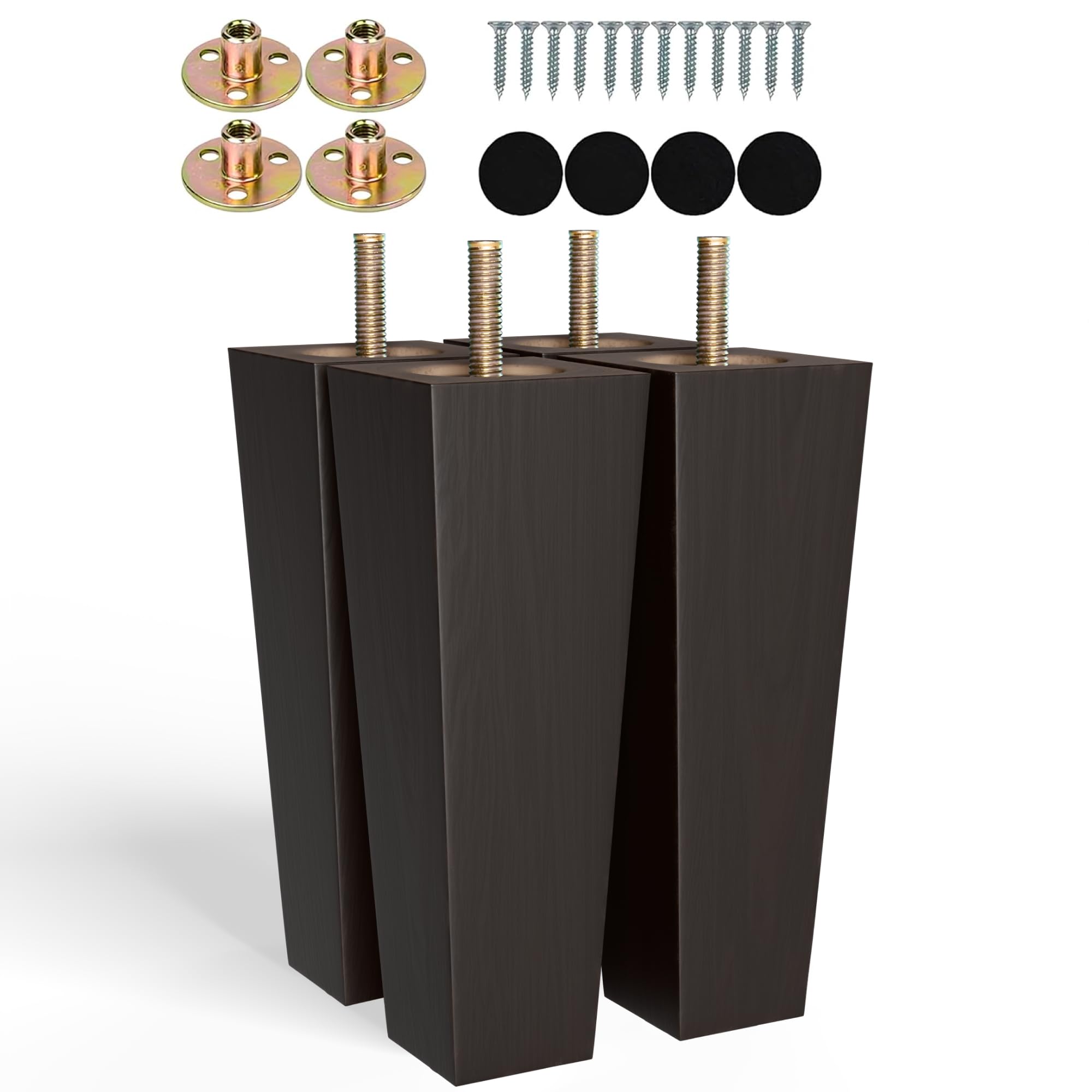 Snapklik.com : Wood Furniture Legs 8 Inch, Heavy Duty Sofa Legs, Pack ...
