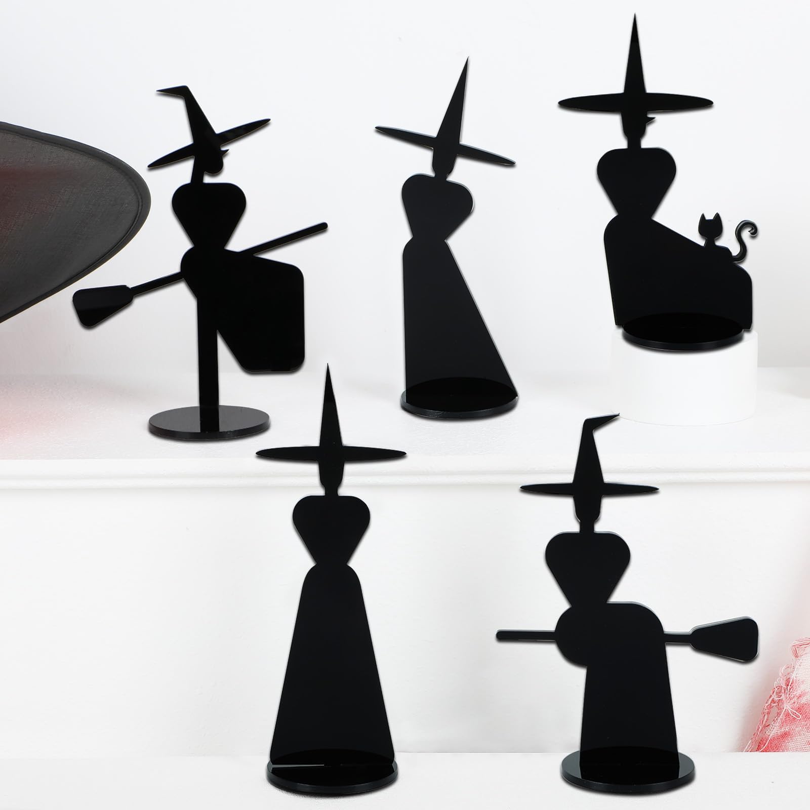 Amazon.com: Justforjoyful 5 PCS Halloween Decorations Indoor Witch ...
