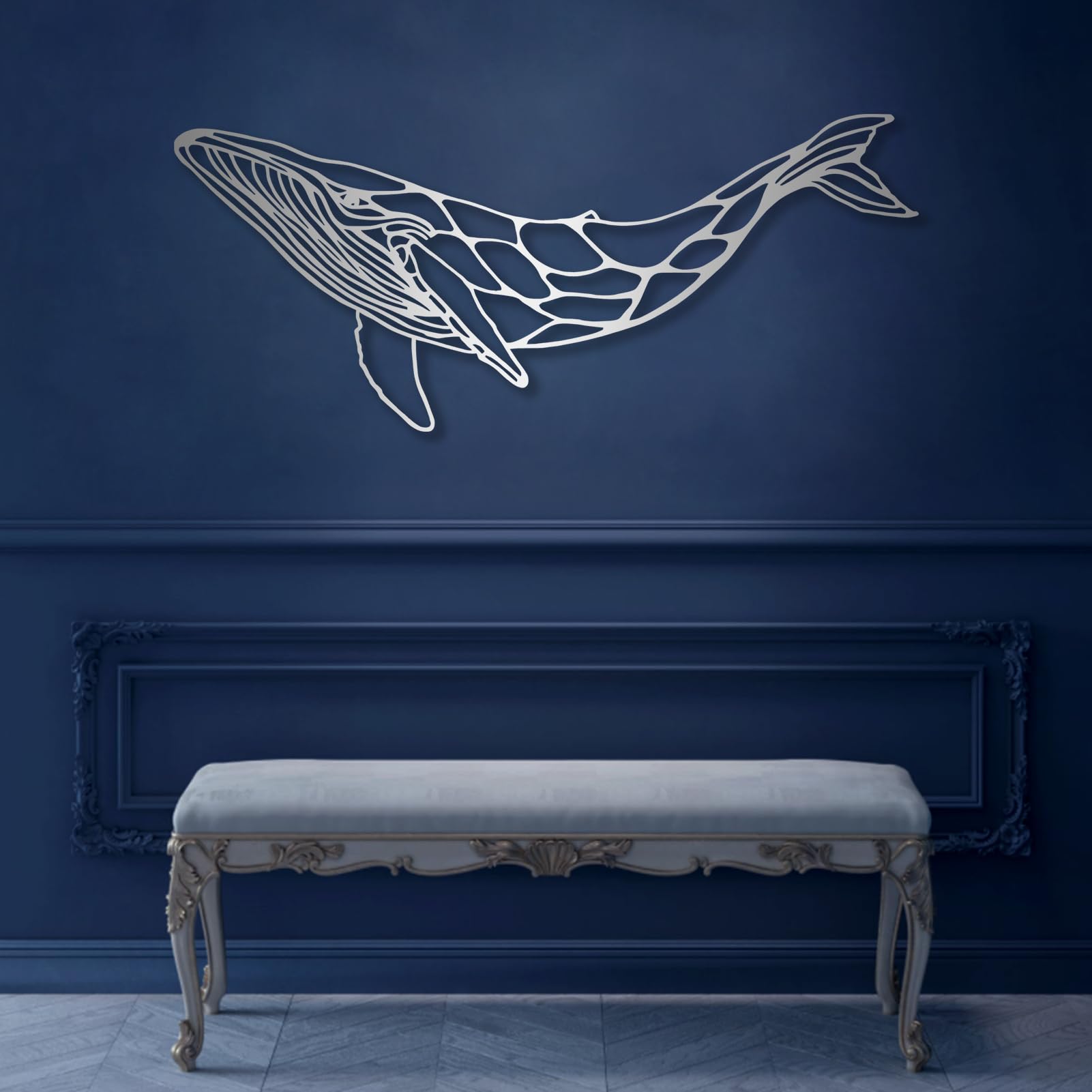 Amazon.com: Whale Metal Wall Decor, Huge Whale Wall Art, Blue Whale ...