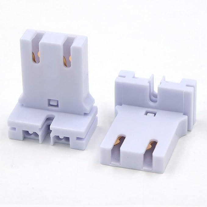 2 Pcs U-Shaped T8/T5/T12 Fluorescent Light Socket Holder - Plastic ...