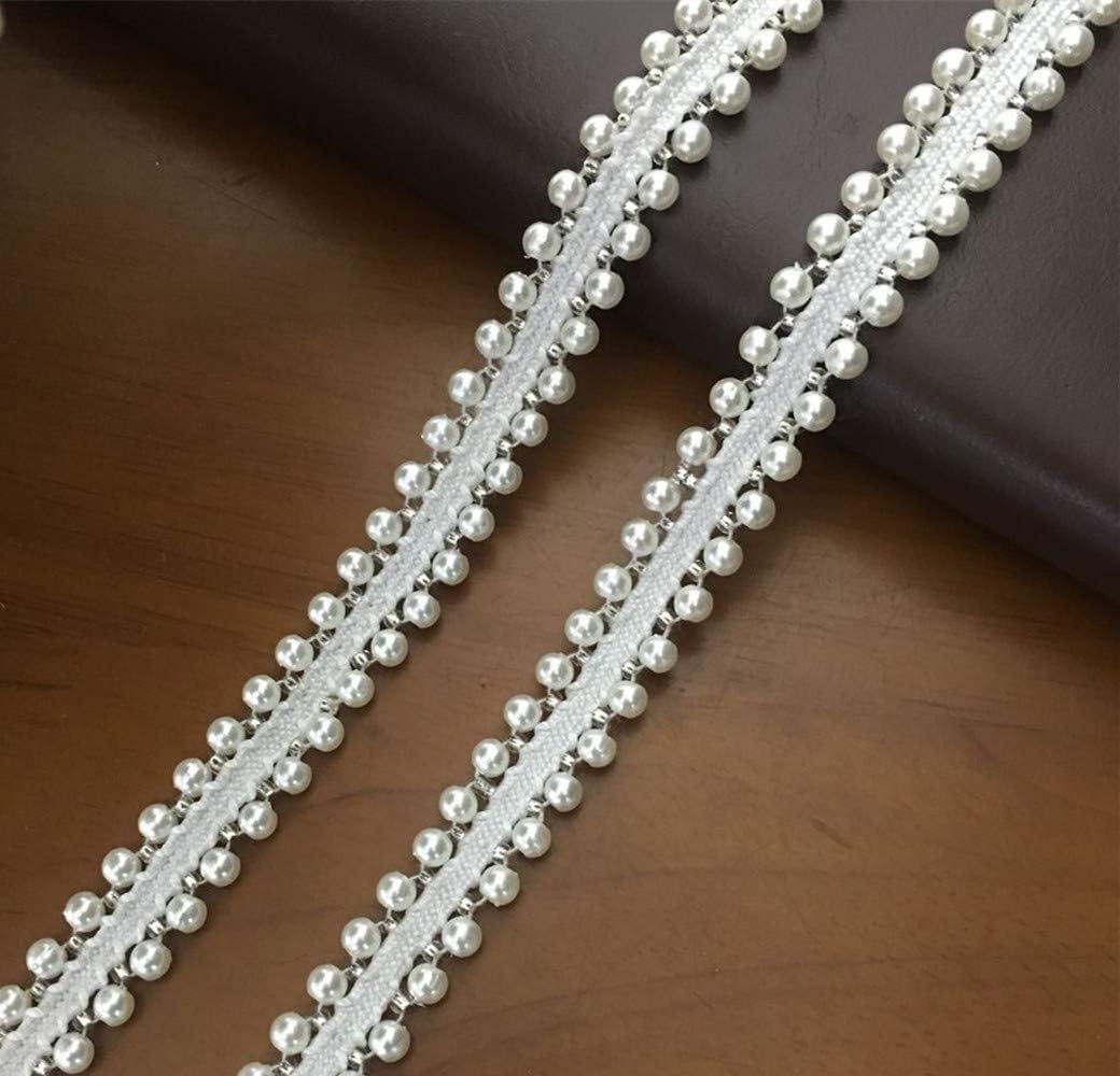 Amazon.com: Yalulu 10 Yards Braided Pearls Embroidery Fringe Beads ...