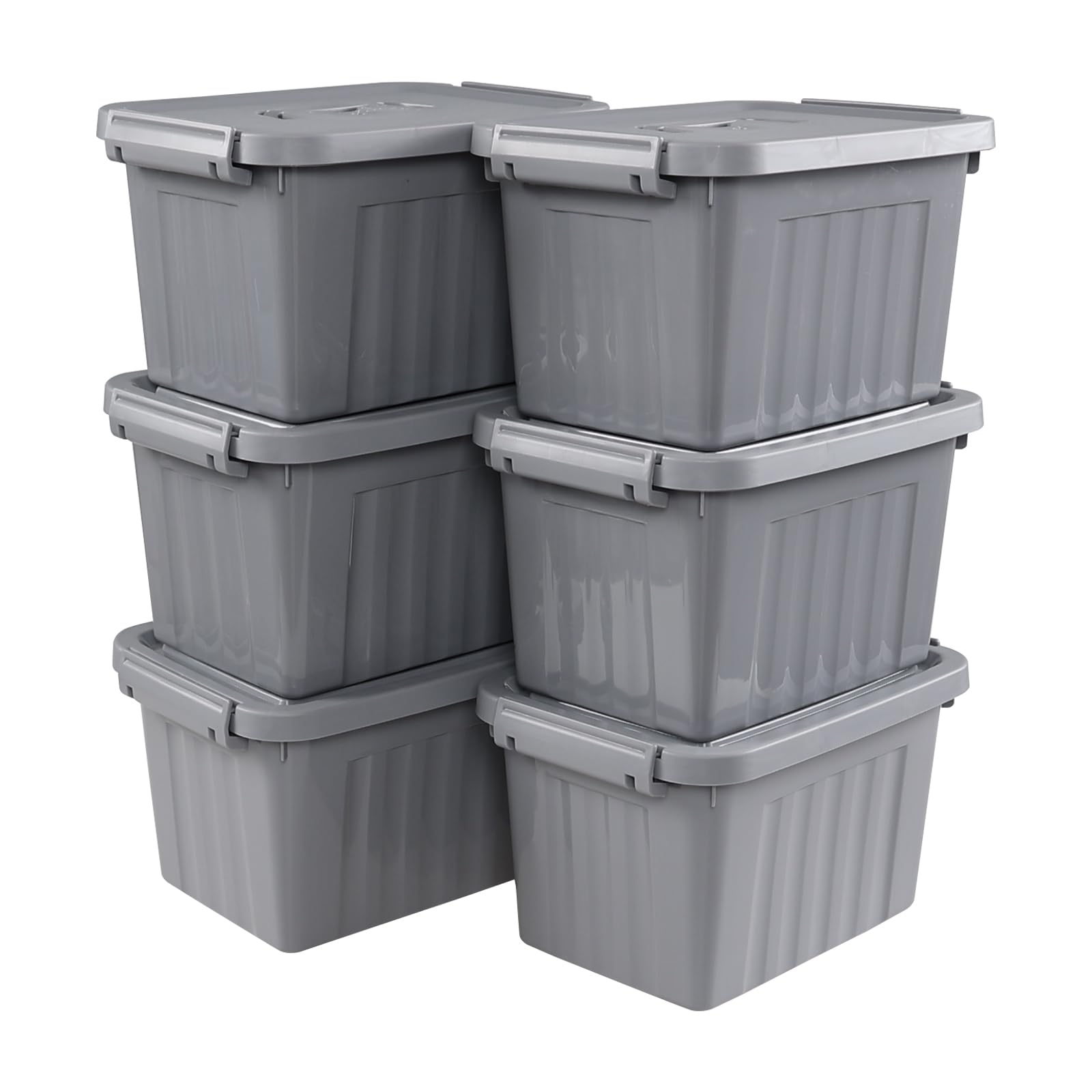 Amazon.com - Rinboat 6 Quart Gray Plastic Storage Bins with Lids ...
