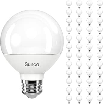 Sunco 48 Pack G25 LED Light Bulbs, Globe Vanity Lights for Bathroom ...