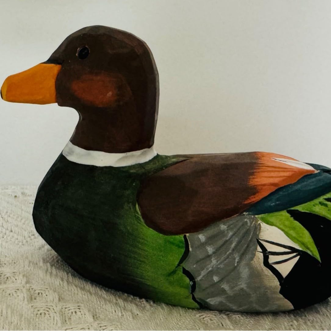 Amazon.com: TALKLEK Handmade Wooden Mallard Duck Figurine - Exquisite ...