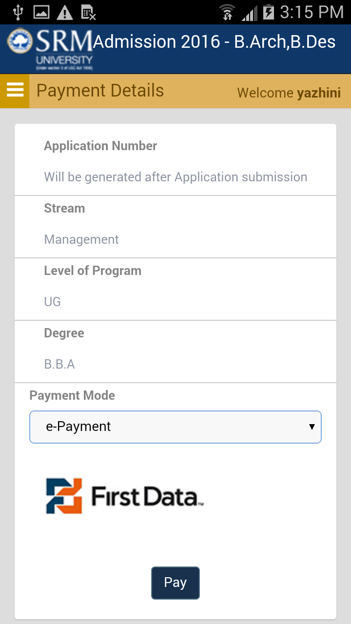 SRM B.Arch & B.Des 2016 Appln - App on Amazon Appstore