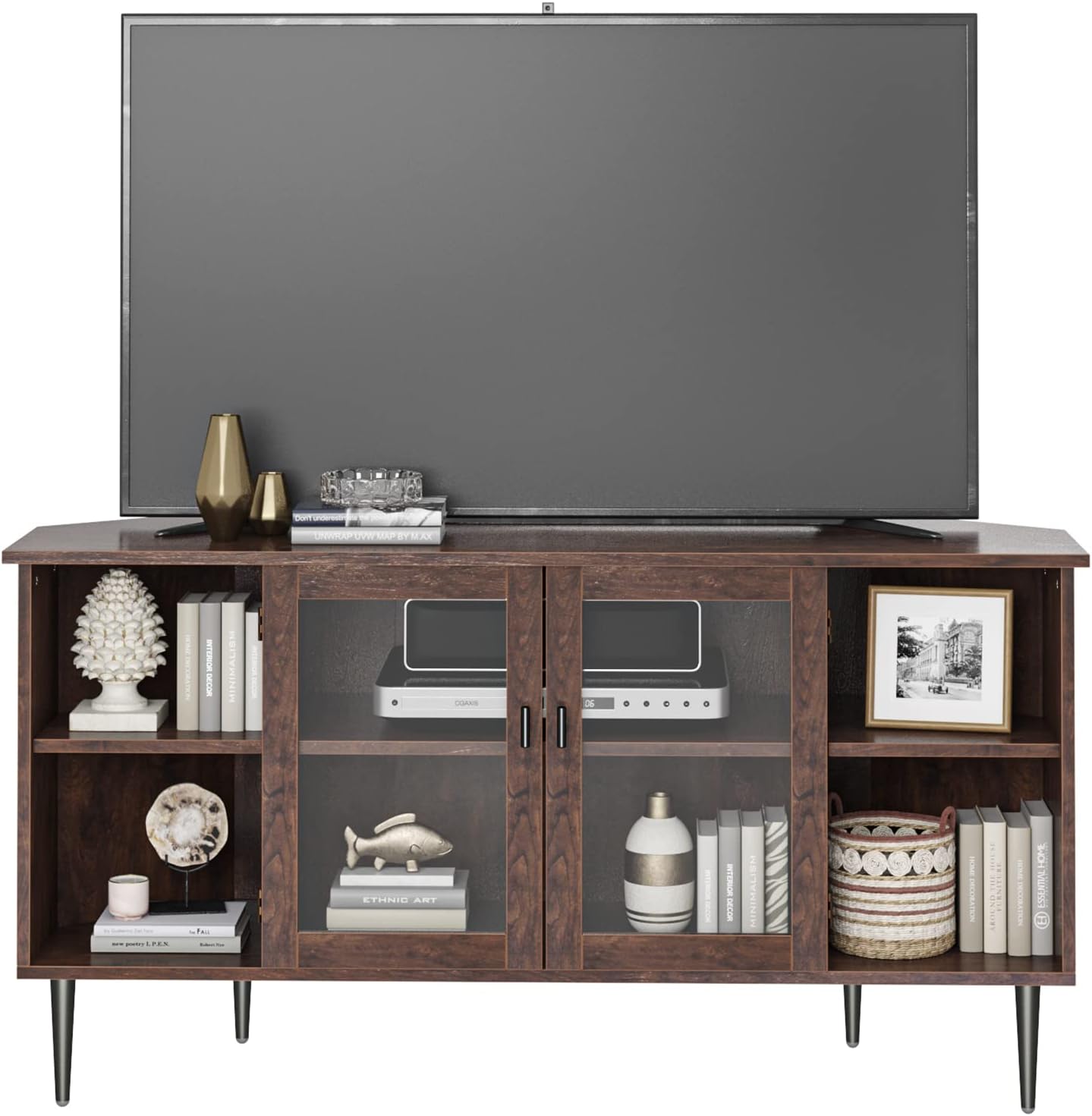 Amazon.com - soges Retro TV Cabinet Modern TV Stand with Storage ...