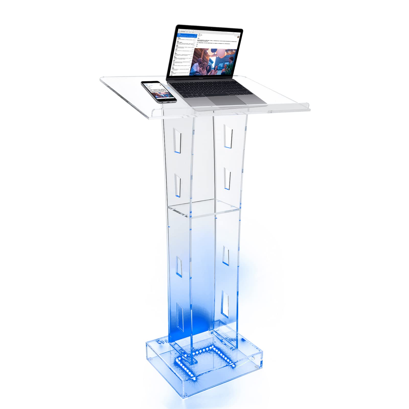 Acrylic Podium Acrylic Clear Podium Stand Lectern Podium With Blue ...