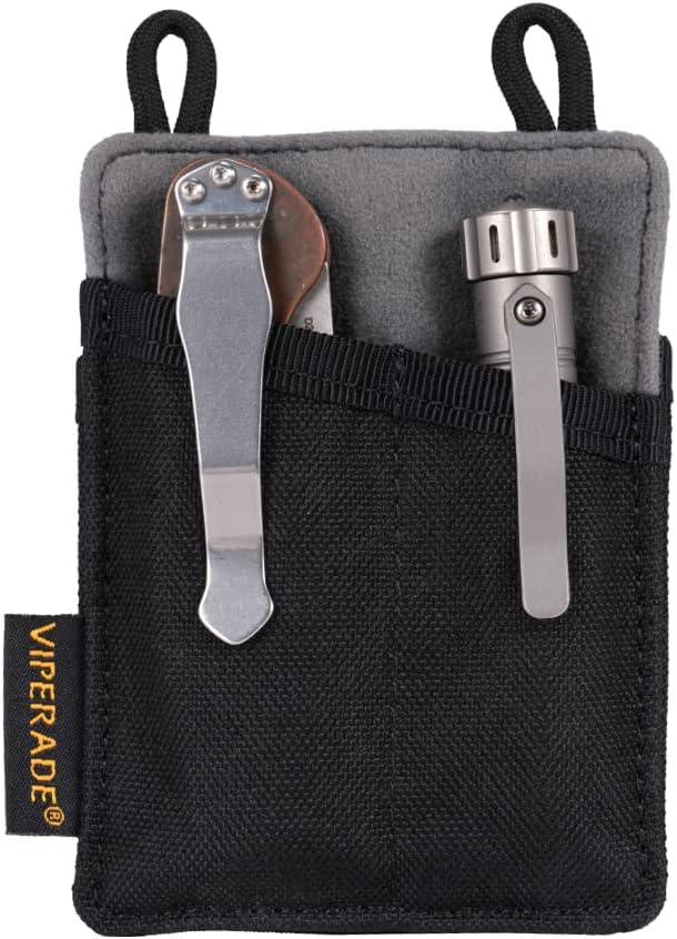 VIPERADE PJ12 Small EDC Leather Pocket Organizer for AA/AAA Flashlights ...