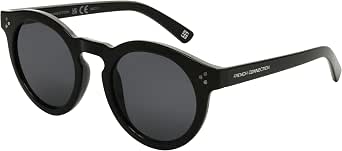 Amazon.com: French Connection Women's Etta Round Sunglasses, Black, 50 ...
