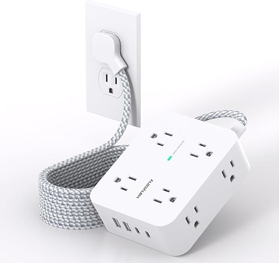 Amazon.com: 5 Ft Extension Cord with Multiple Outlets, Power Strips ...