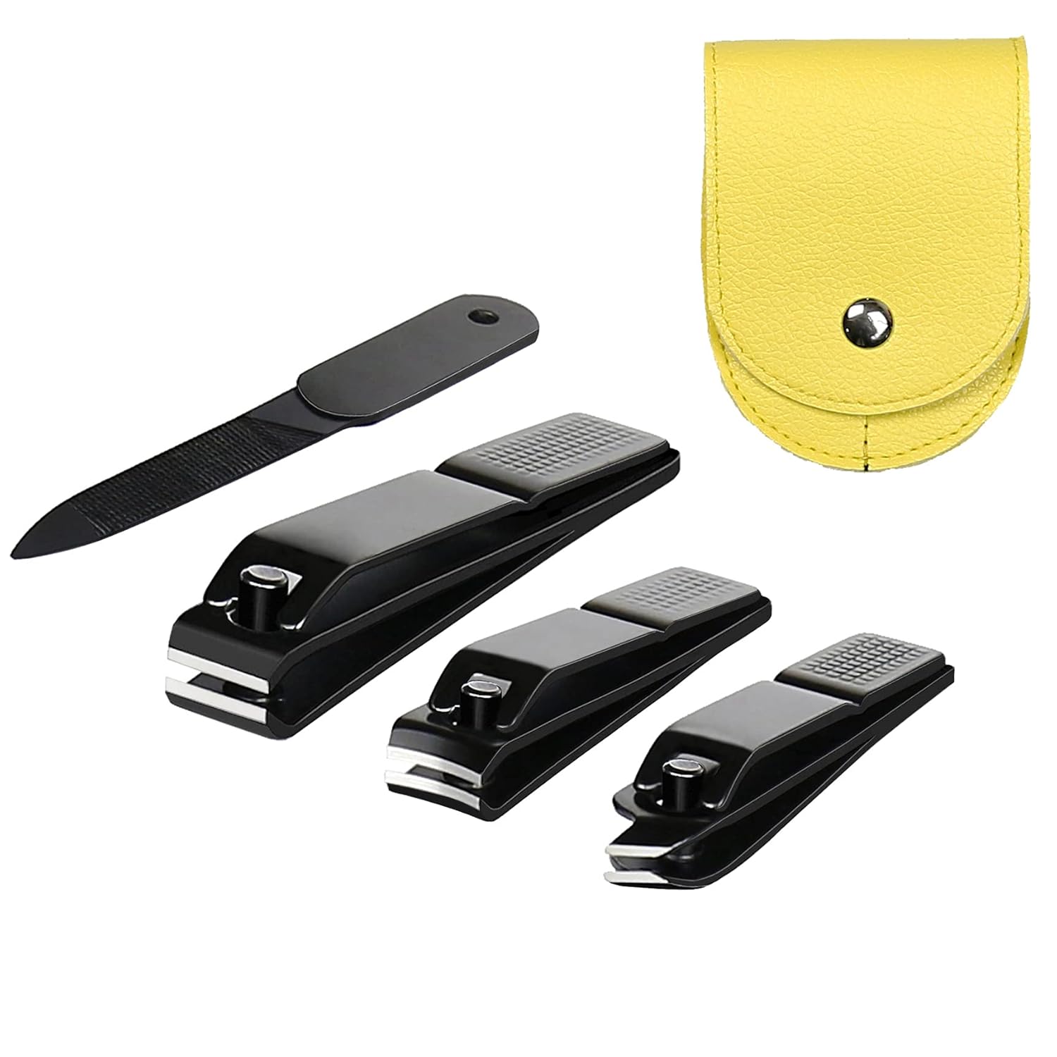 Amazon.com : 4 Pieces Nail Clippers Set, Ultra Sharp Sturdy Black ...