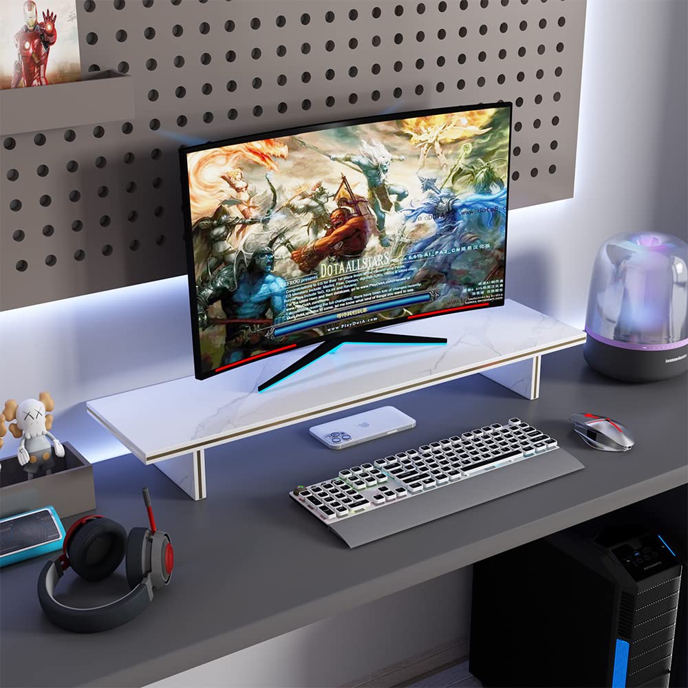 Amazon.com: Luck Live Monitor Stand - Wood Desk Shelf for Monitor - 23. ...