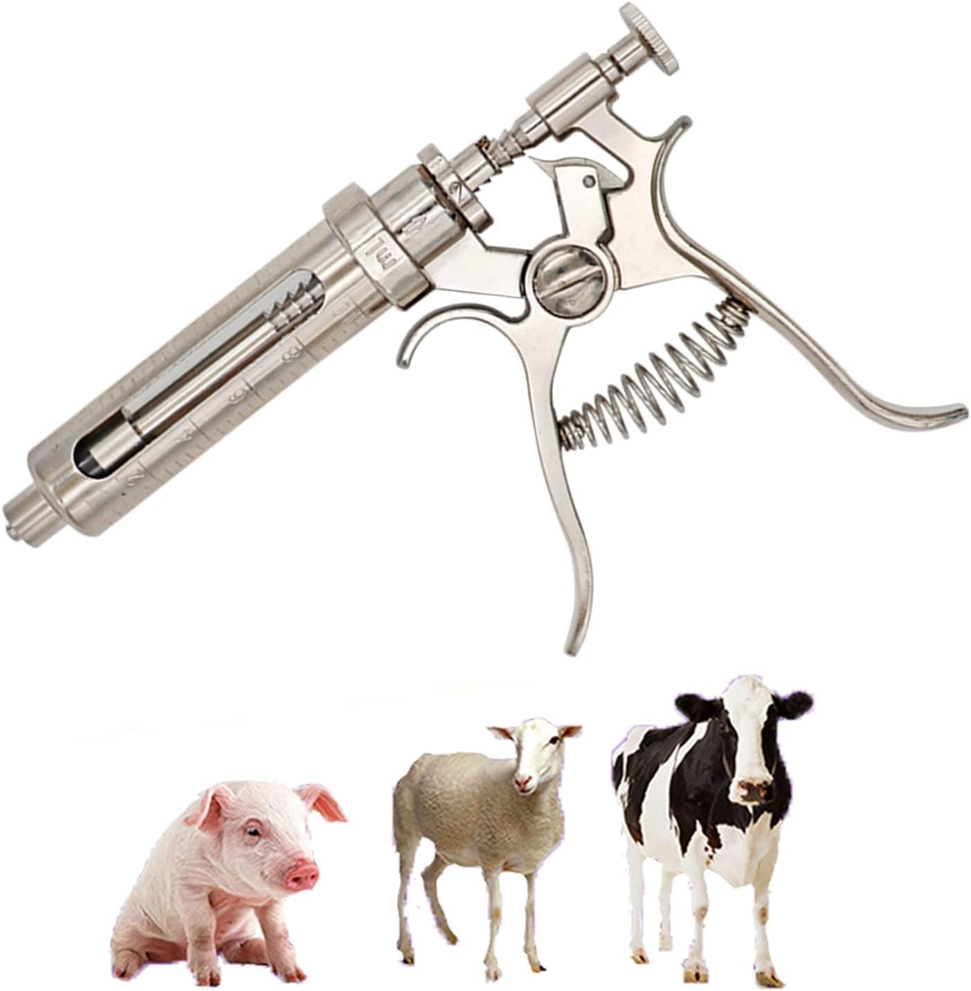 Amazon.com: GDFGVBW Livestock Syringe, Stainless Steel Adjustable ...