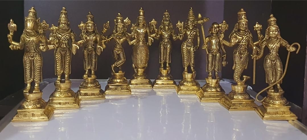 Buy Dhanvantri Brass Brass Dashavatara Dasavatharam of Lord Vishnu ...