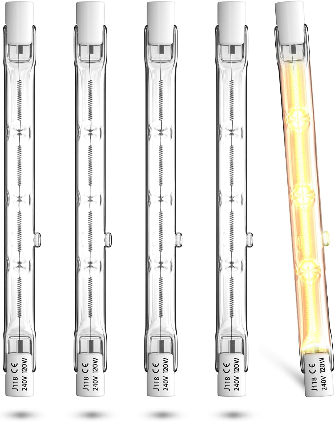 Lamptobe R7s Linear Halogen Bulb 118mm 120W, Dimmable J118 J Type ...