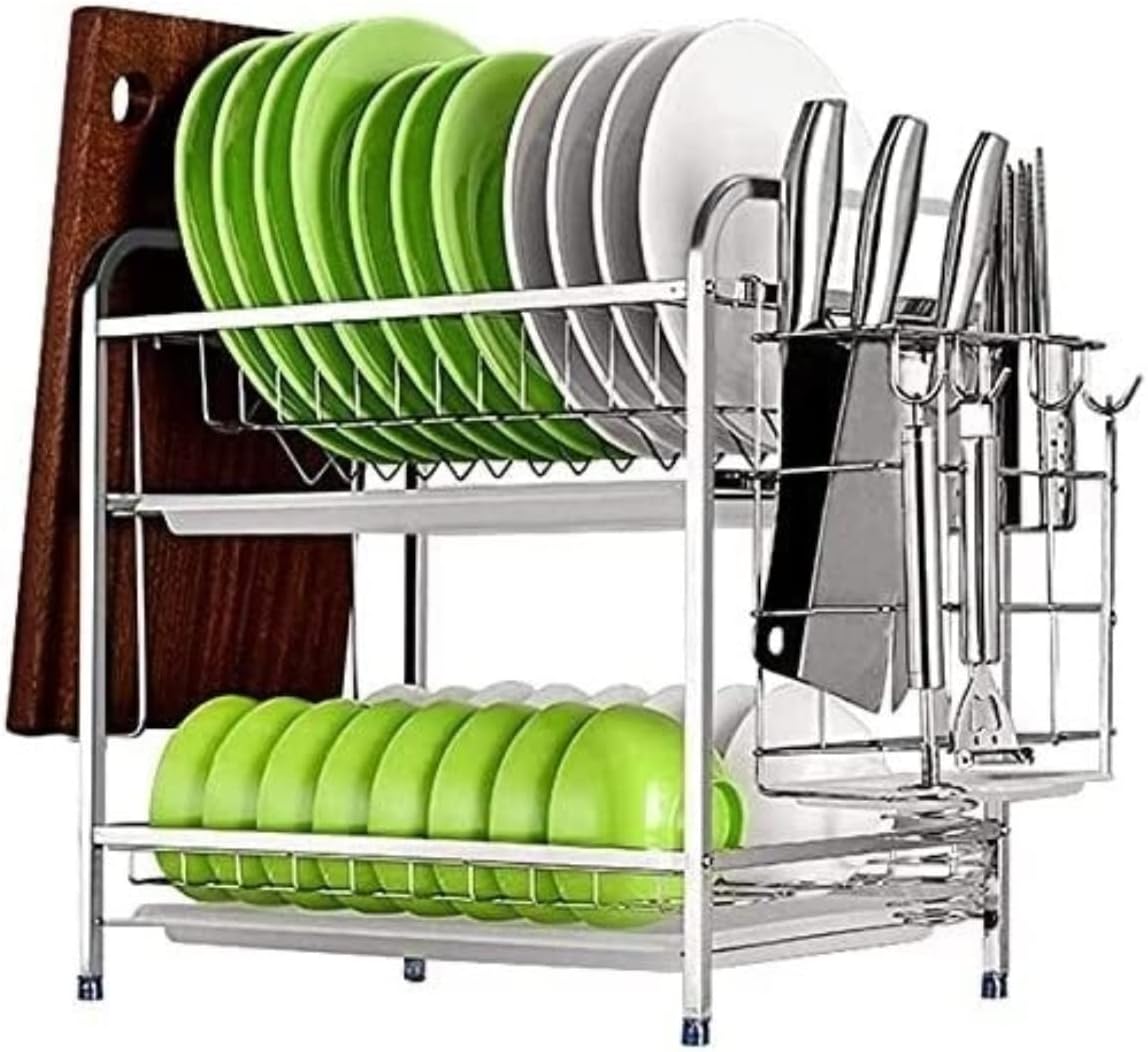 Amazon.com: BatwhO Dish Rack 2 Tier Dish Rack Dish Drying Rack 304 ...