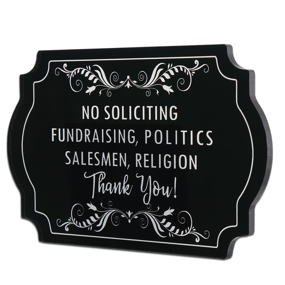 Amazon.com: Funny Sign No Soliciting, Salesman Fundraising, Politics ...