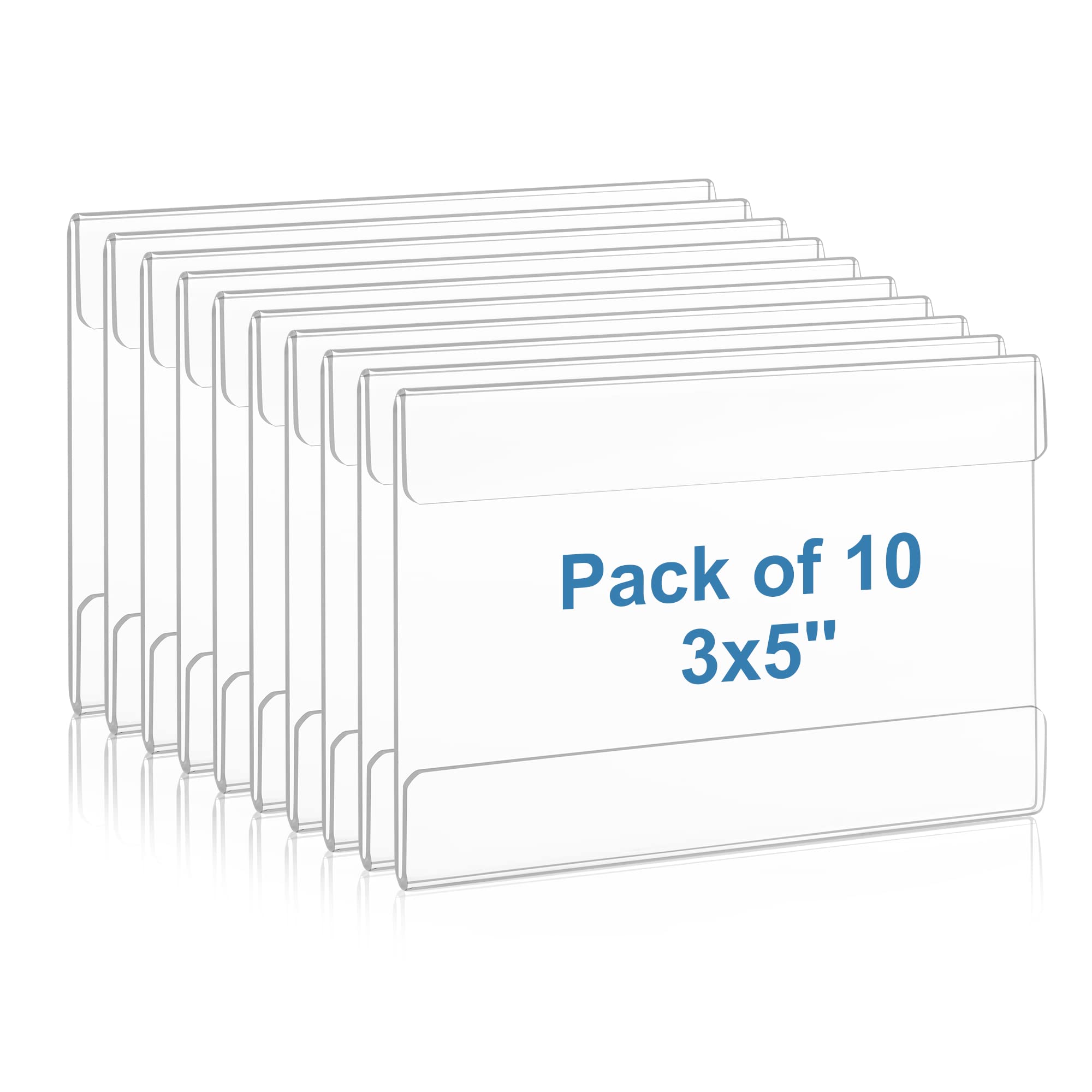 Snapklik.com : Lesnlok 10 Pack Wall Mount Acrylic Sign Holder 3x5 Inch
