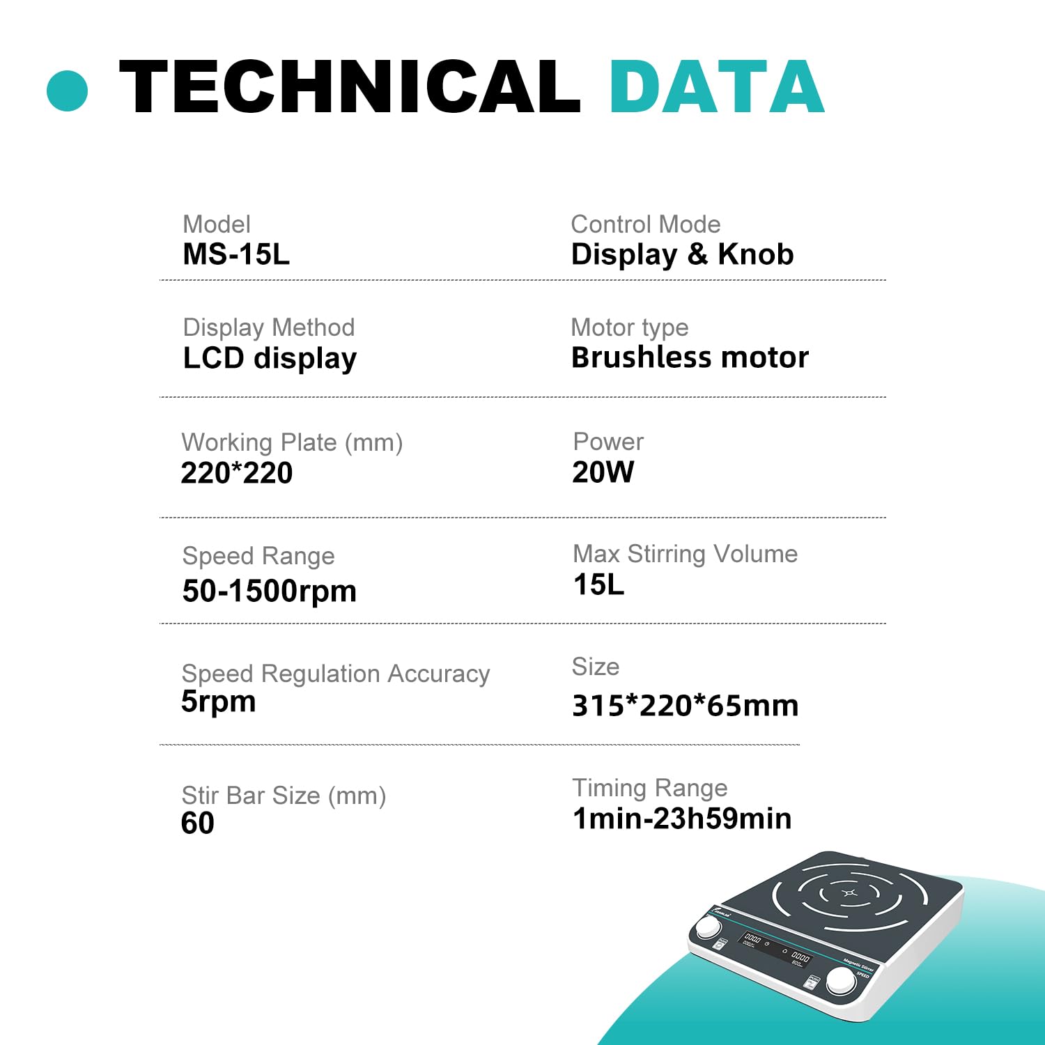 Snapklik.com : Digital Large Magnetic Stirrer Plate 15L Laboratory High ...