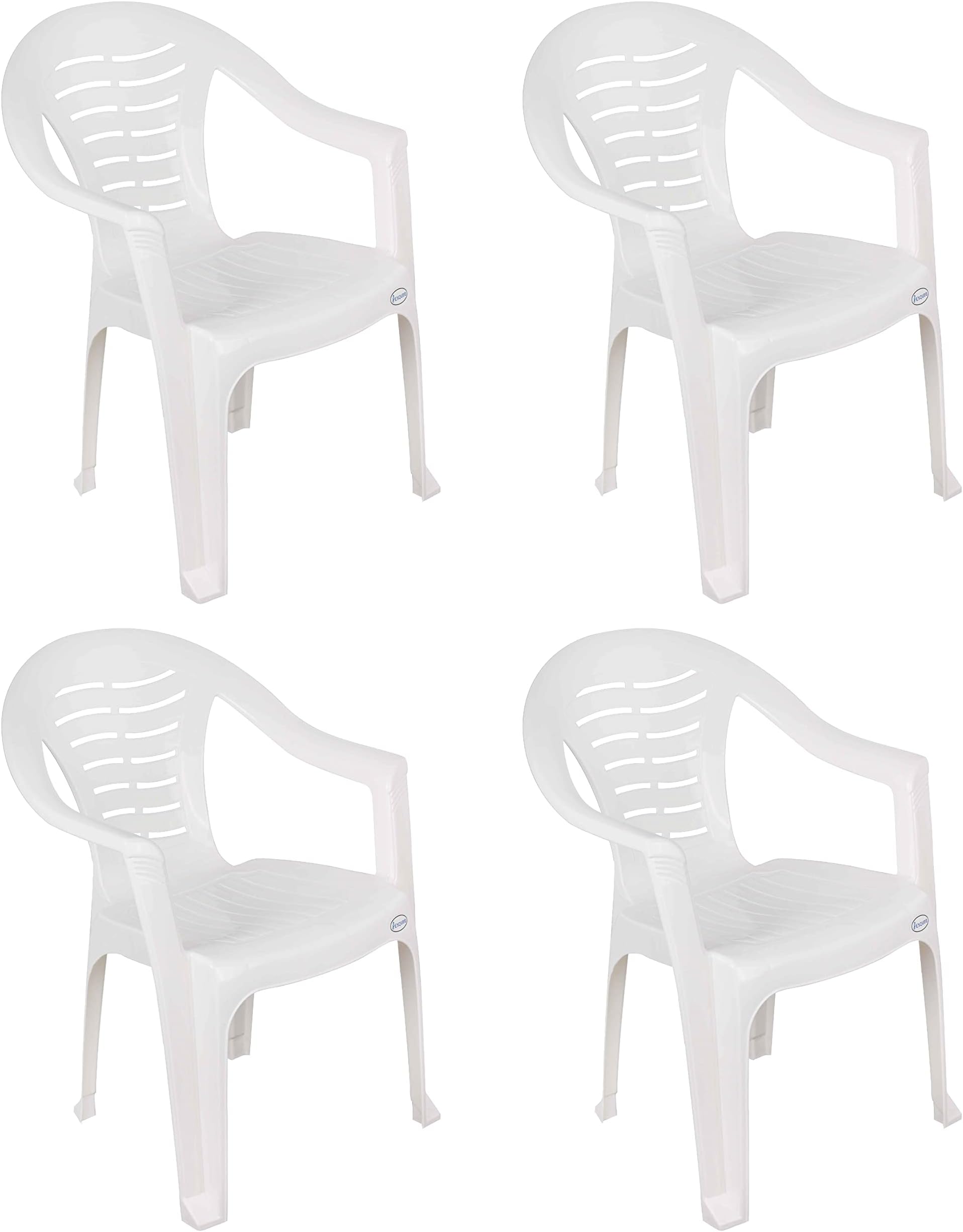 Esqube Neptune Plastic Arm Chair - Brown : Amazon.ae: Home